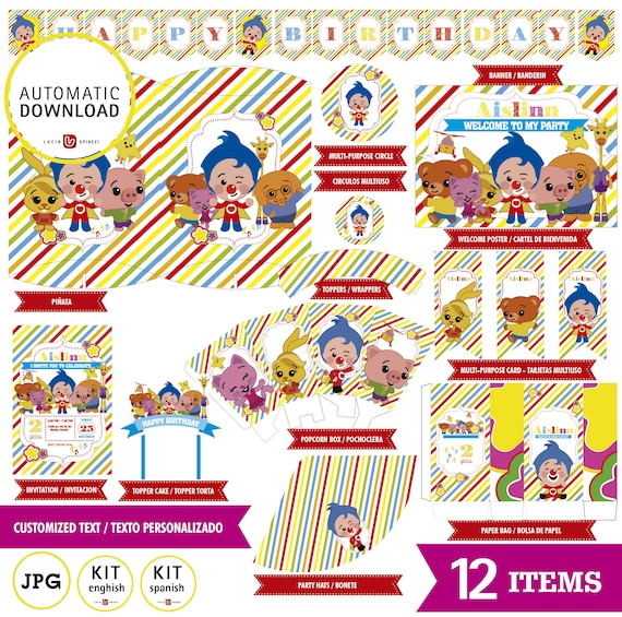 Plim Plim Printable Kit of Clown Plim Plim 12 Pieces With | Etsy Canada