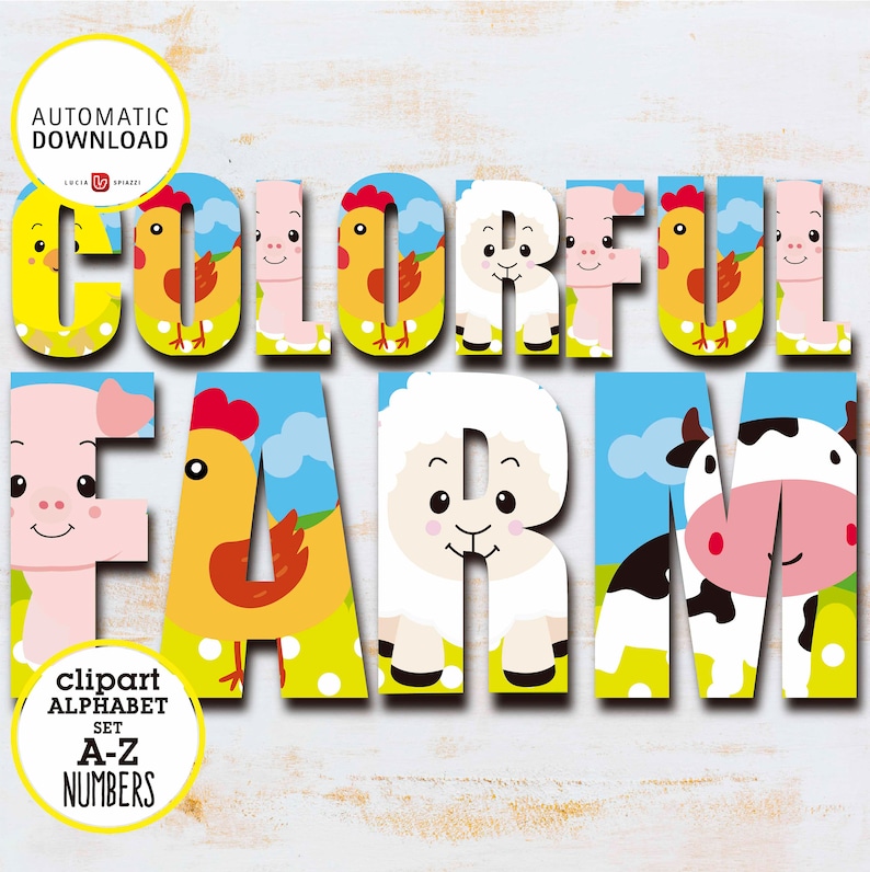 Granja alfabeto letras y números de la granja alfabeto - Etsy España