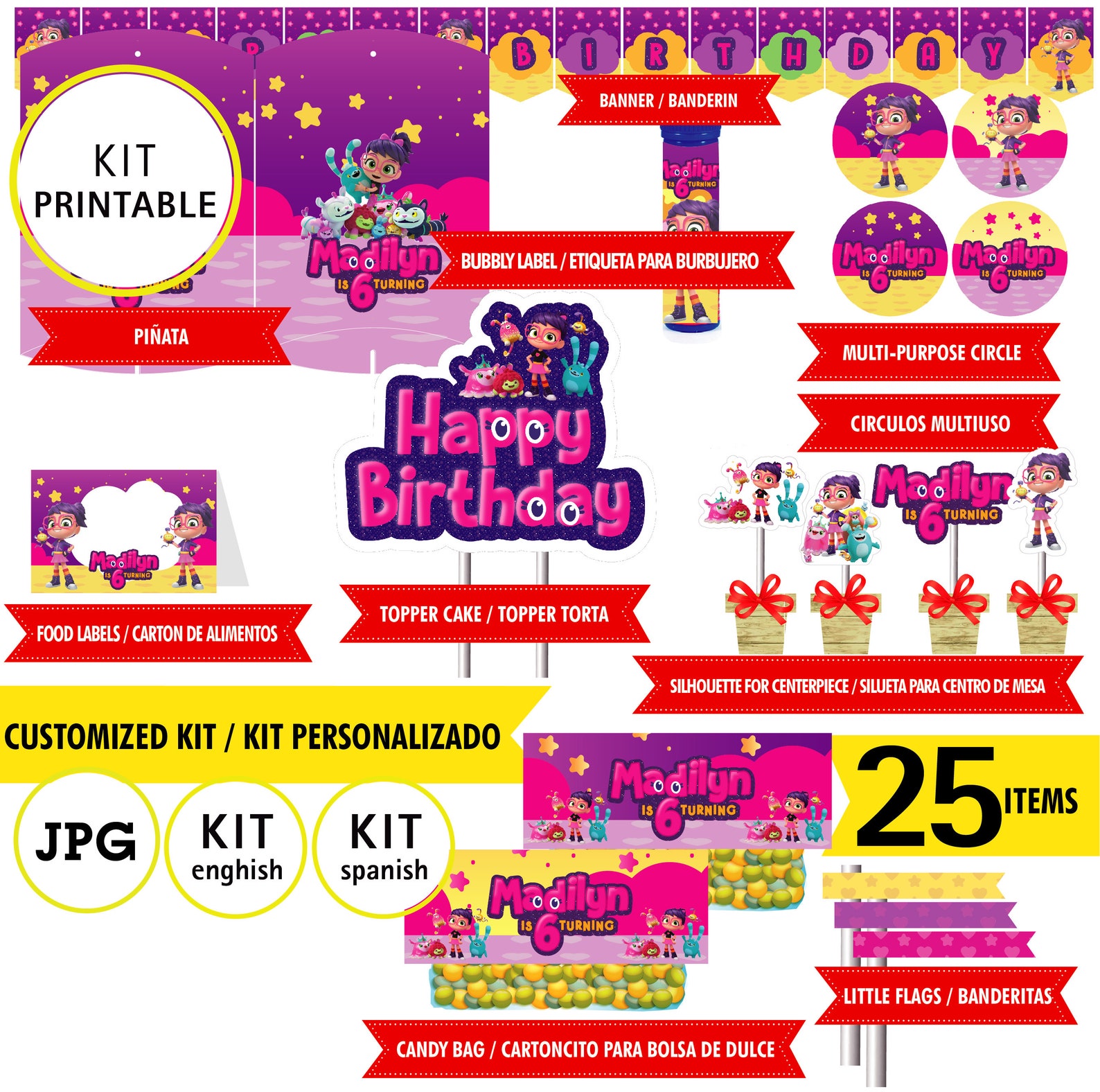 Abby Hatcher Kit Printable Custom Logo Birthday Party Etsy