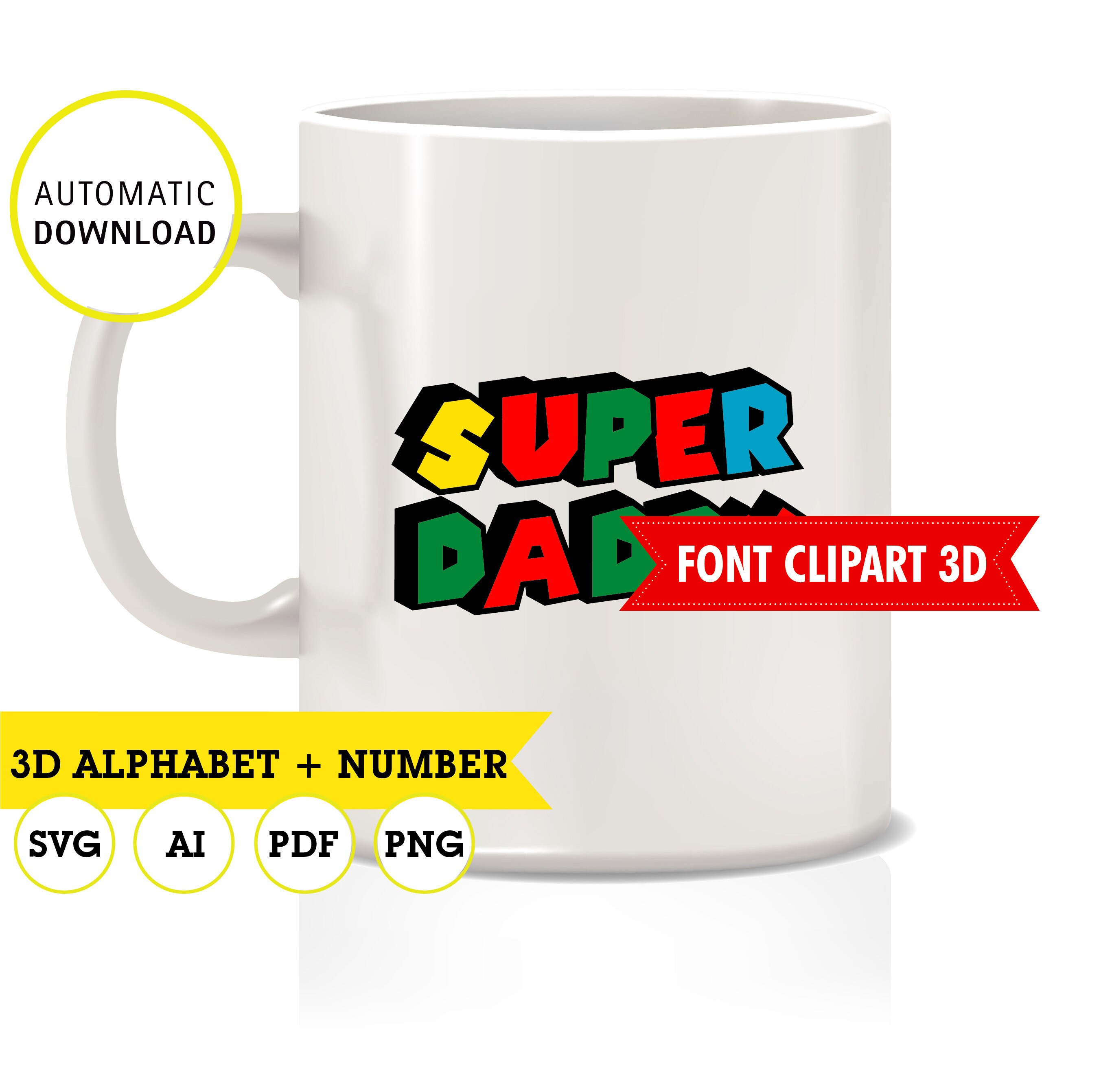Super Mario alfabeto letras y números clipart 3d png fondo - Etsy España