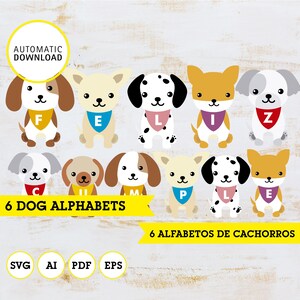 Puppi Dog Alphabet Clipart Puppies Kawaii SVG Ai Pdf Eps - Etsy