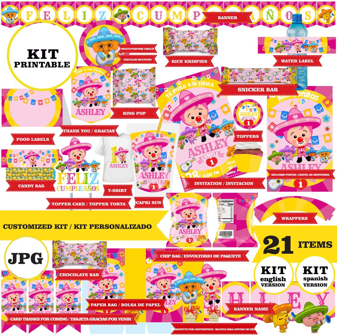 Plim Plim Cielito Lindo, Printable Kit, 21 Pieces, JPG Format, Custom ...