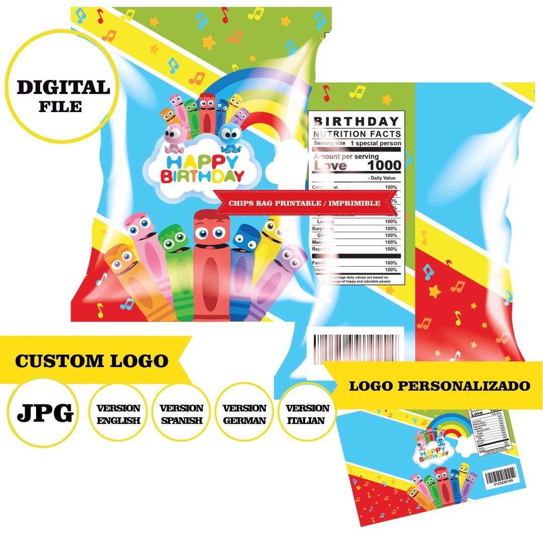 Color Crew, Goo Goo Gaa Gaa, Chips Bags, Archivos JPG En 300 Dpi, Alta ...