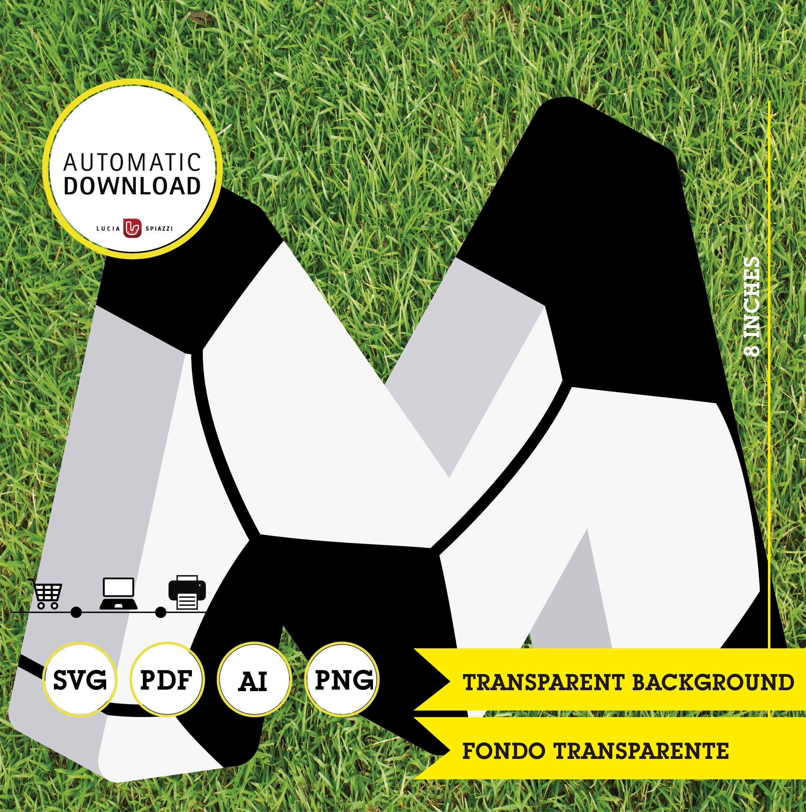 Soccer Alphabet Clipart 3D Football Letters and Number 3d - Etsy