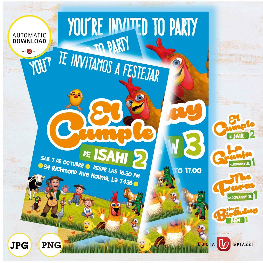 Zenon Farm Card, Birthday Invitation With Custom Logo, Instant ...