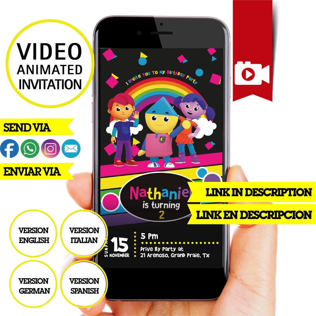 Charlie villa color, video invitación, logo y datos personalizados ...