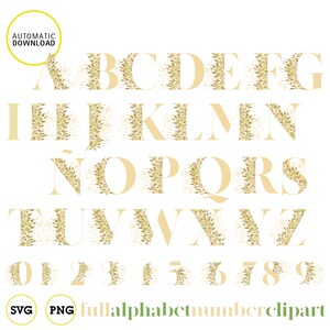 Forest Alphabet, Alphabet Enchanted Forest, Letters and Numbers Clipart ...