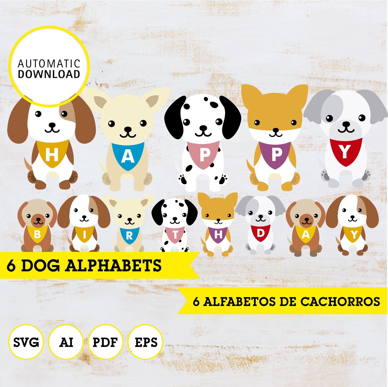 Puppi Dog Alphabet Clipart Puppies Kawaii SVG Ai Pdf Eps - Etsy