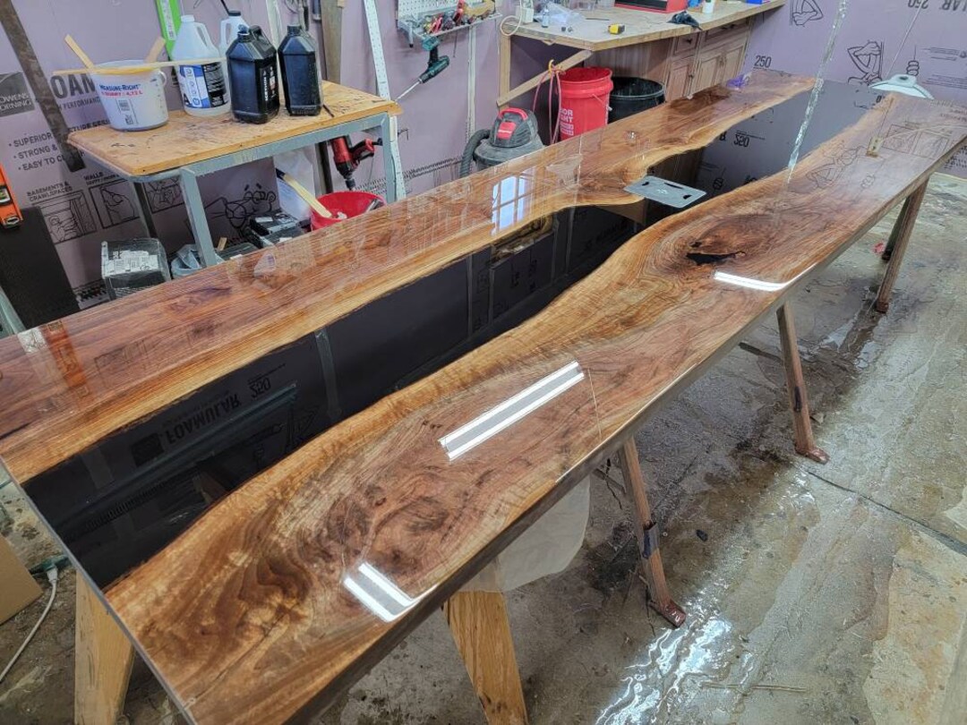 Live Edge Large Conference Table Epoxy River Table With Custom Resin ...