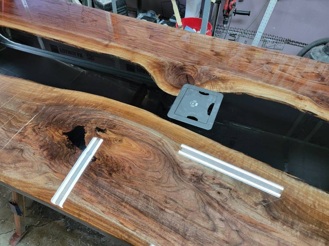 Live Edge Large Conference Table Epoxy River Table With - Etsy