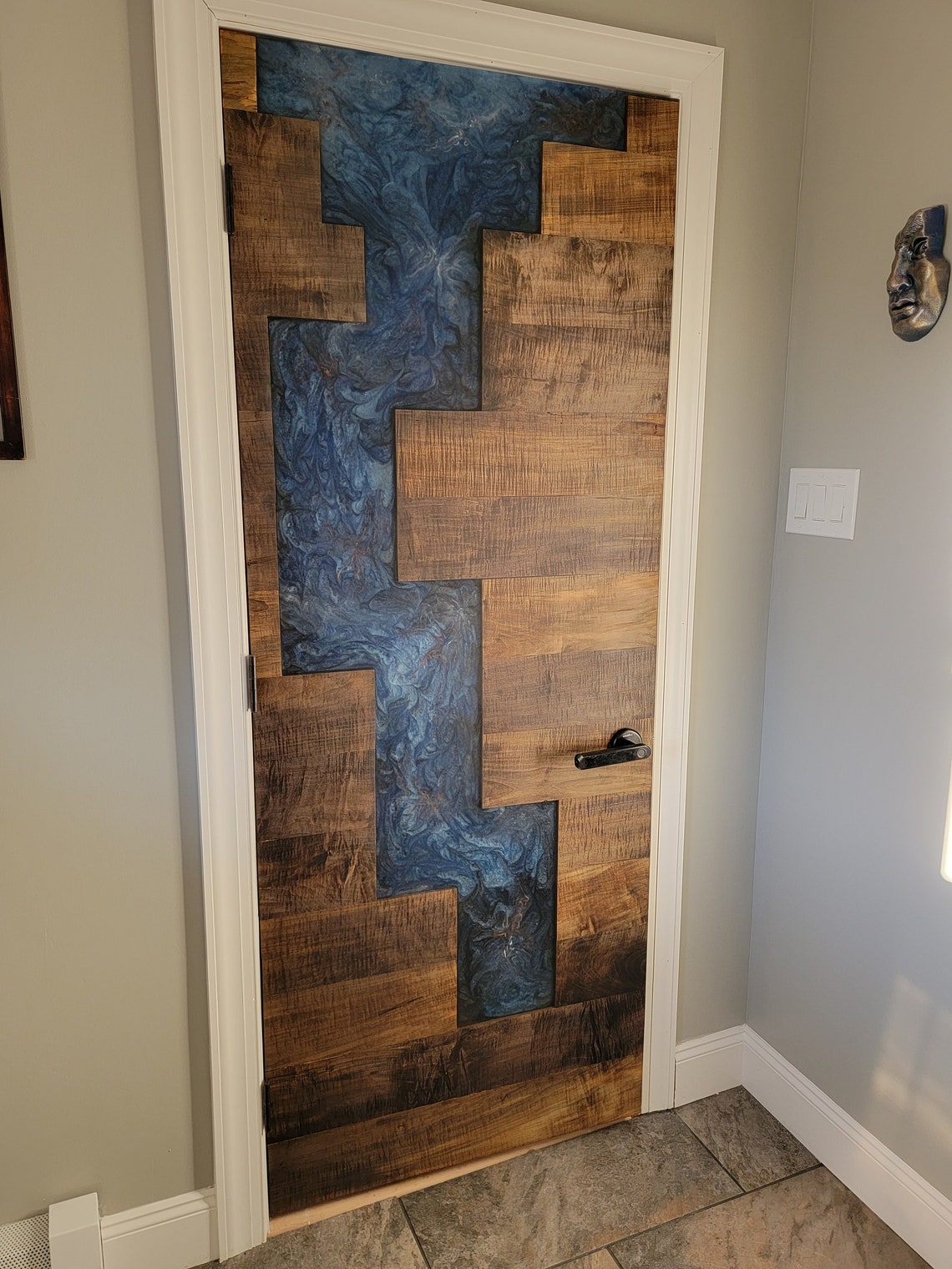 Custom Interior Door Solid Wood Door With Color Window - Etsy