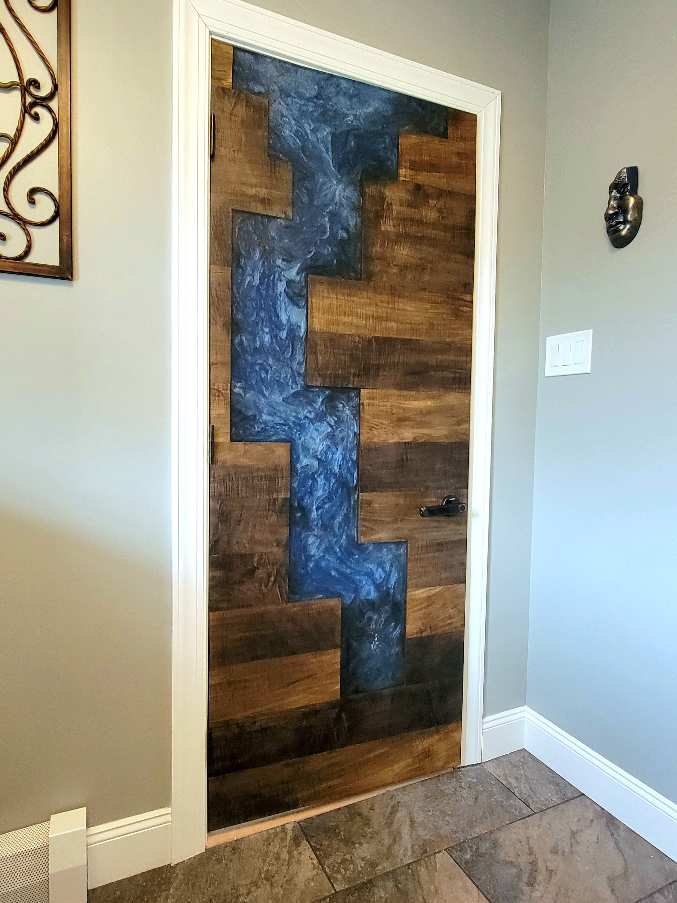 Custom Interior Door Solid Wood Door With Color Window - Etsy