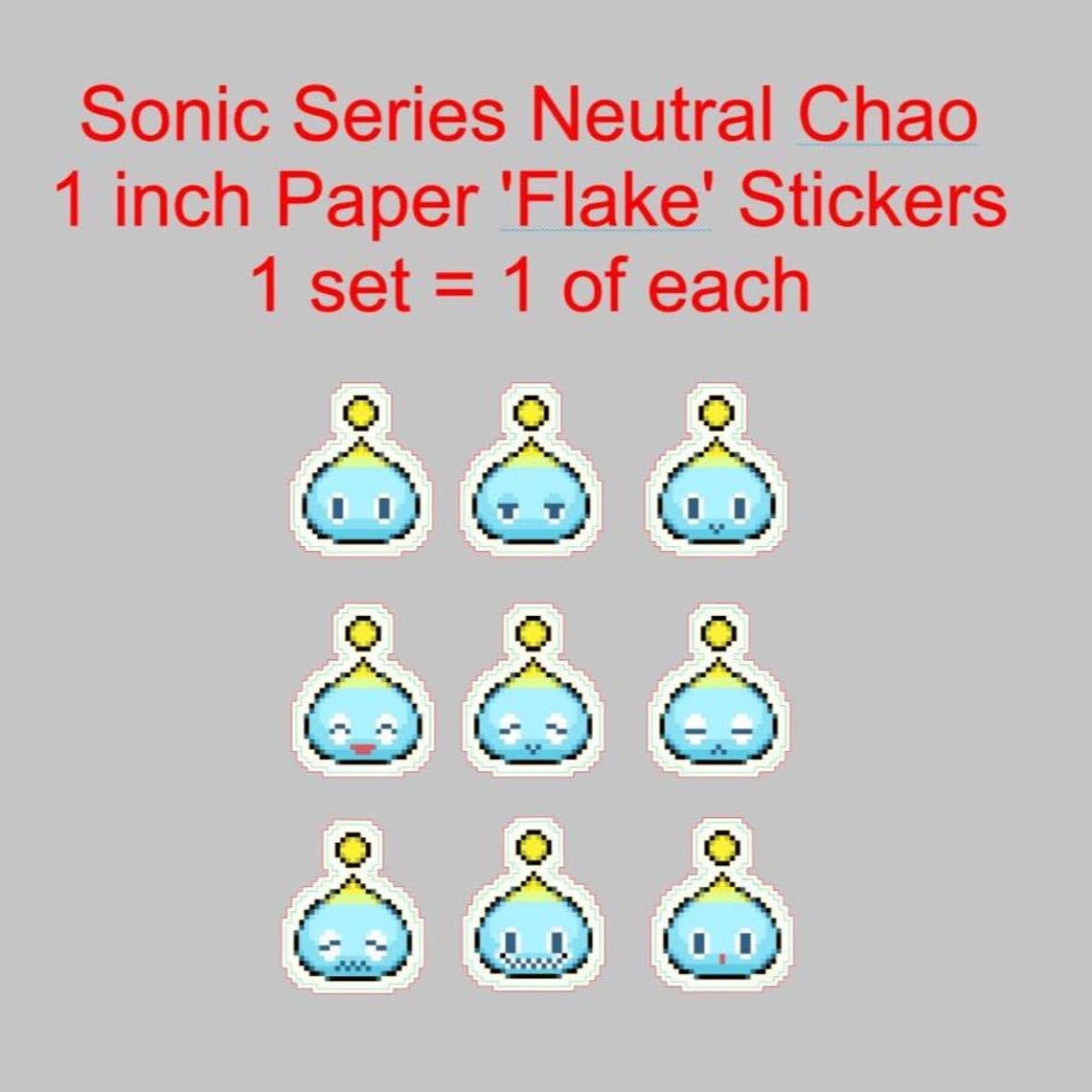 Sonic Series, Neutral Pixel Chao Paper Sticker Flakes for Planners ...