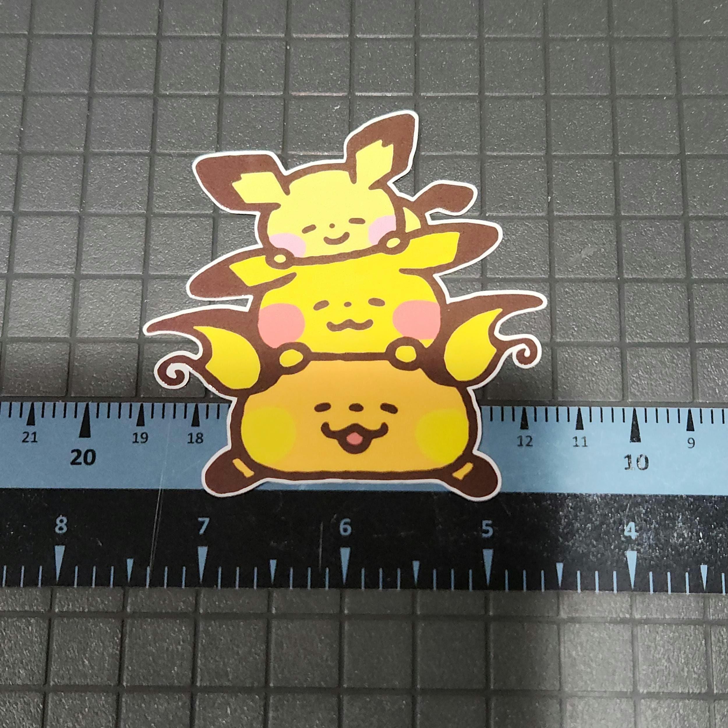 Pichu Pikachu Raichu Cuddle Tower Glossy Sticker 3x3 Inch - Etsy