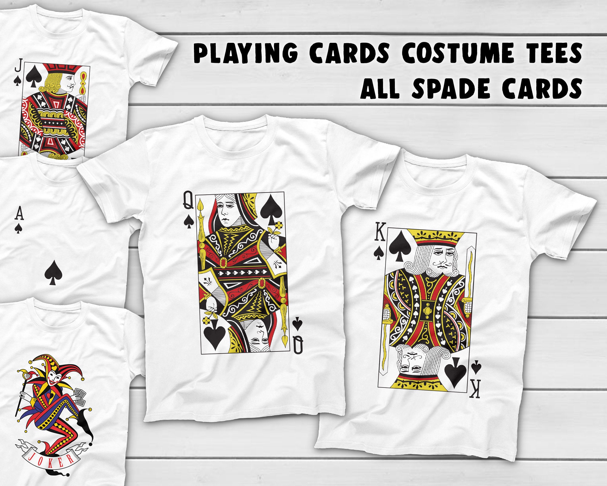 SPADE Suits Playing Card Deck Halloween Costume Tees Group - Etsy España