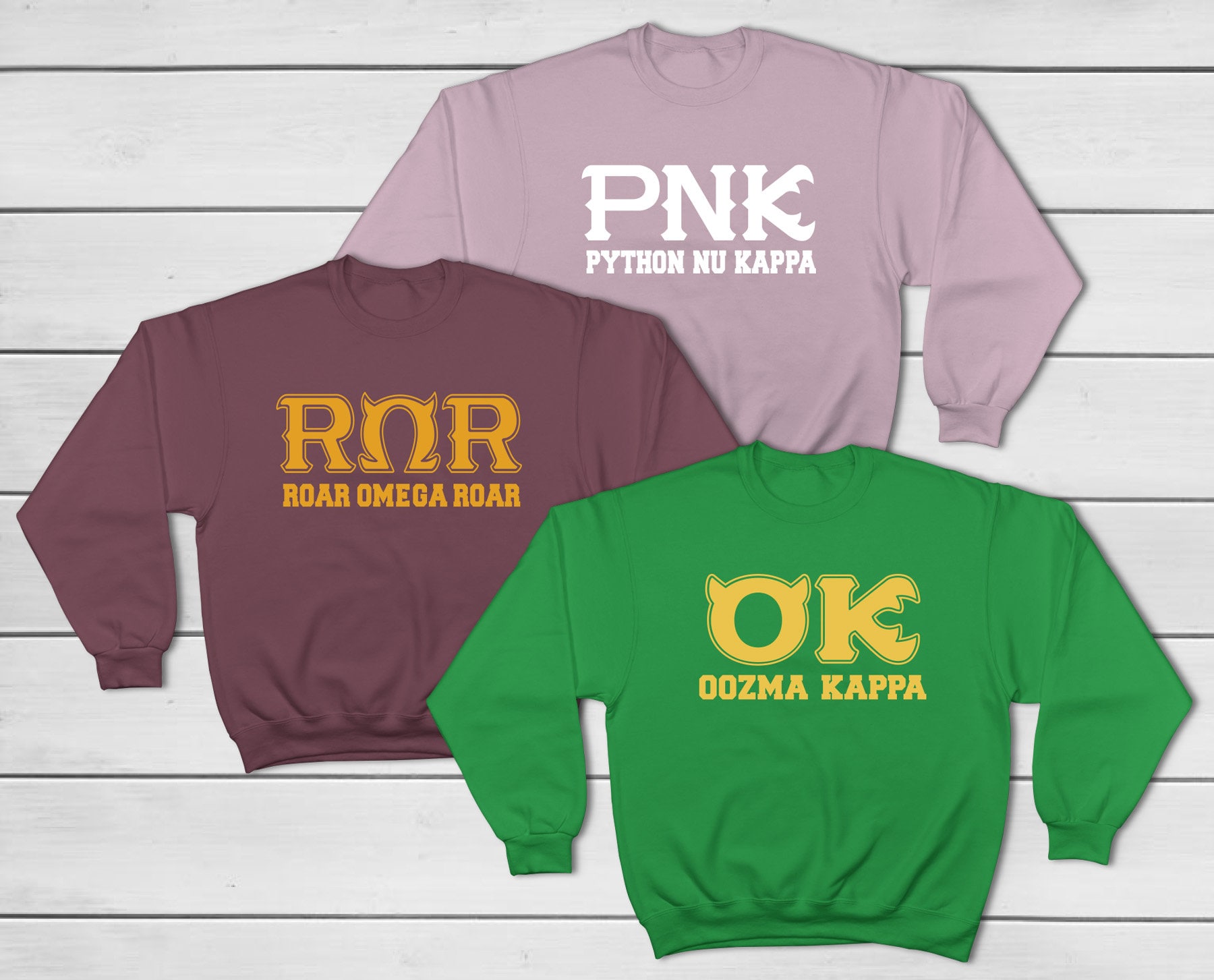 Monsters Inc OK Oozma Kappa PNK Python Nu Kappa ROR Roar | Etsy