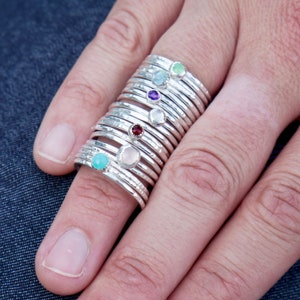 Gemstone Stacking Ring - Etsy