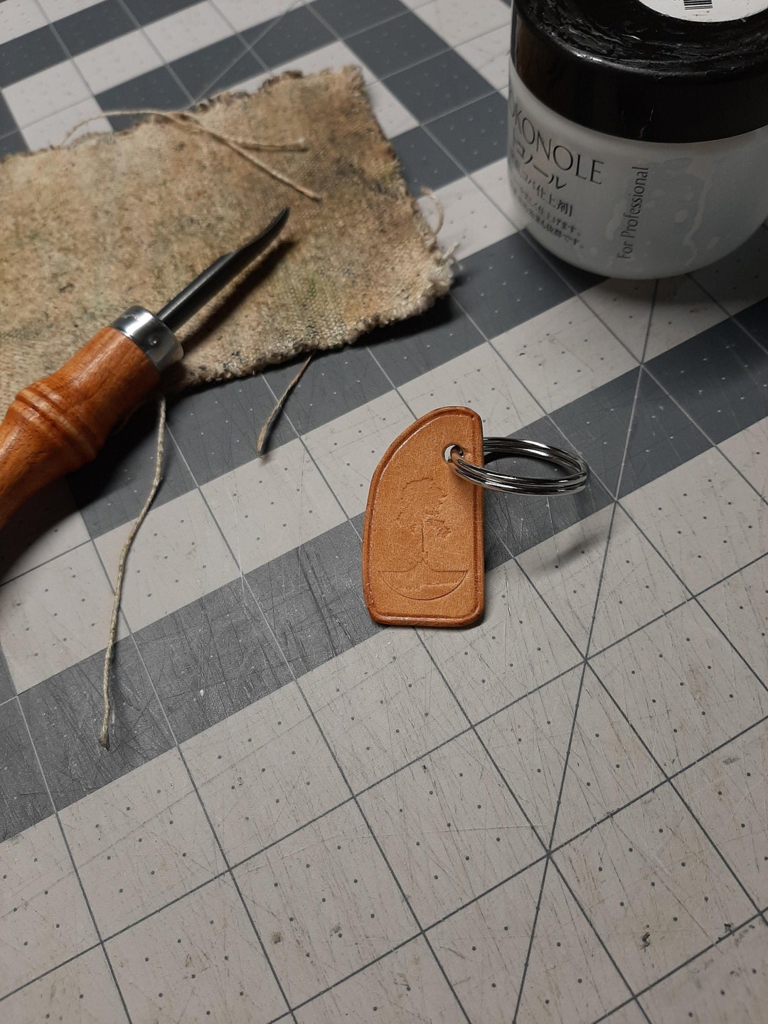 Upcycled Leather Key Tag: Handmade Split Key Ring - Etsy