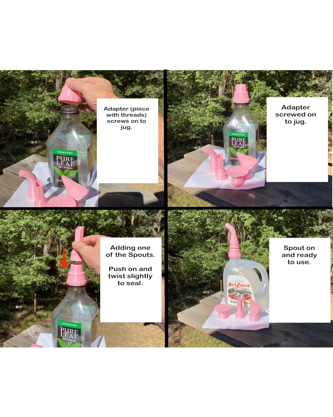 Upcycled Arizona Tea Jug Watering Can Adapter Set: 3D Printed Spouts - Etsy