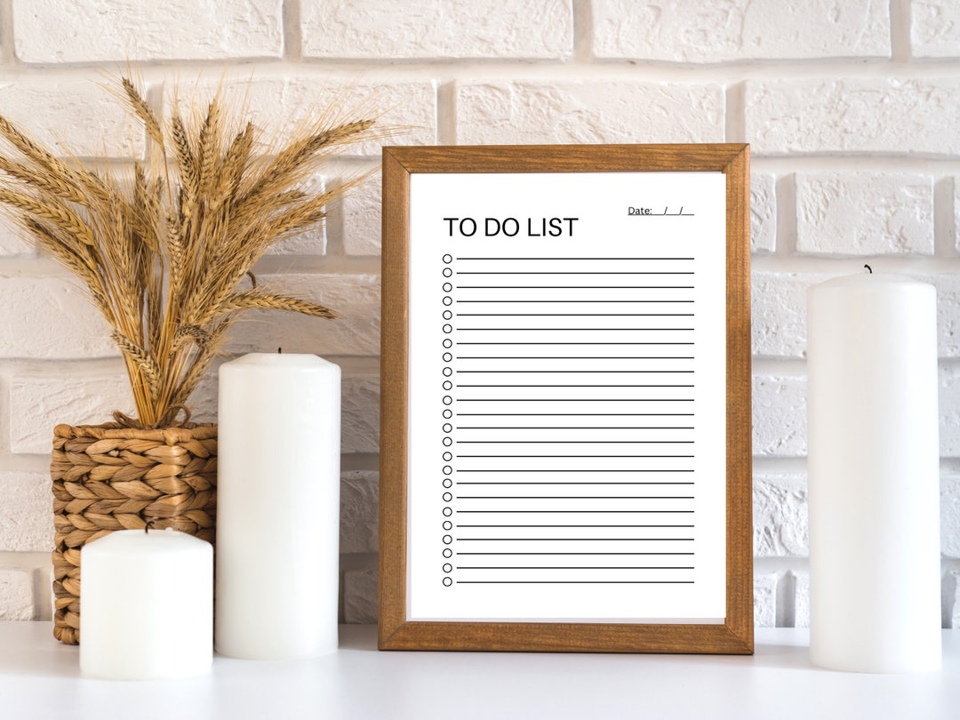 Minimalist to Do List| Black and White to Do List L Printable A4 List L ...