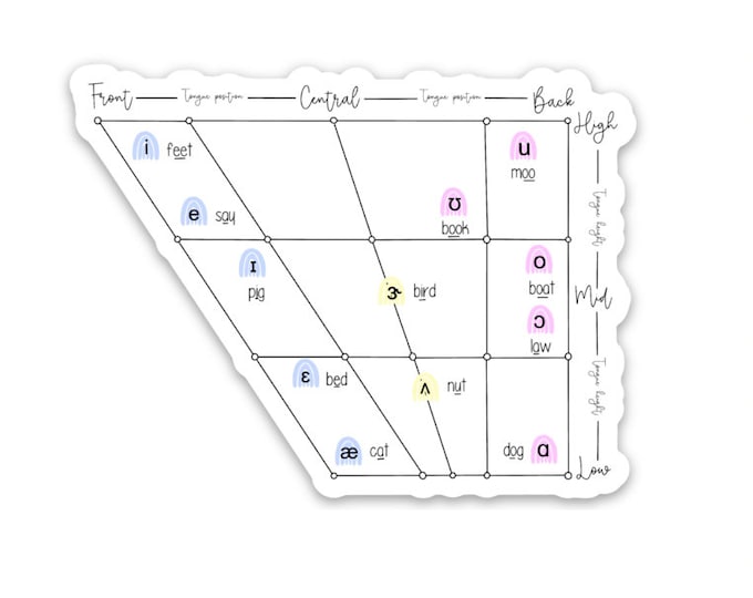 IPA Vowel Chart SLP Sticker - Etsy