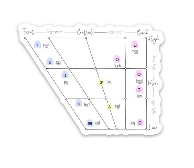 IPA Vowel Chart SLP Sticker - Etsy