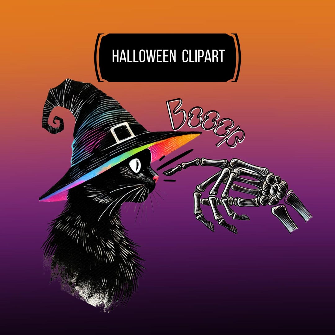 Funny Skeleton and Cat Halloween Png, Bond Hand Png, Boop Halloween ...