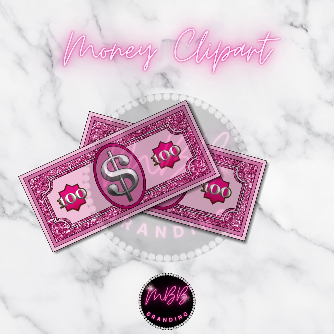 Pink Glitter Money Clipart imagen - Etsy España