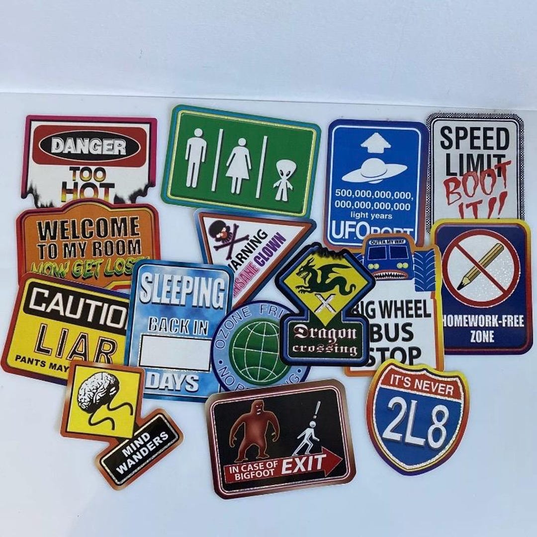 Lot of 15 2000 Era Vending Machine Stickers Holographic Assorted Alien ...