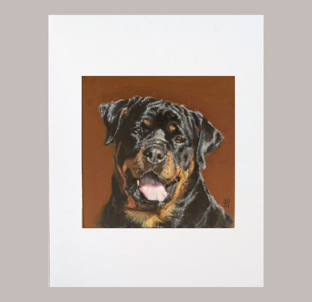 Rottweiler Dog Art Print: 11x14 Inch White Mat Included - Etsy