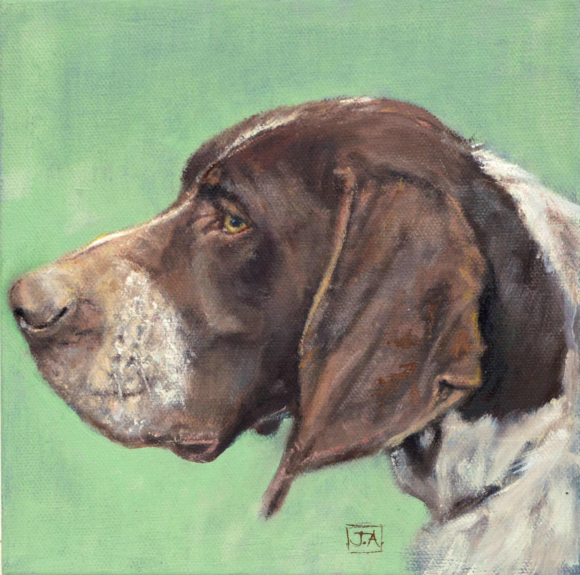 German Shorthaired Pointer art original oil on canvas | Etsy