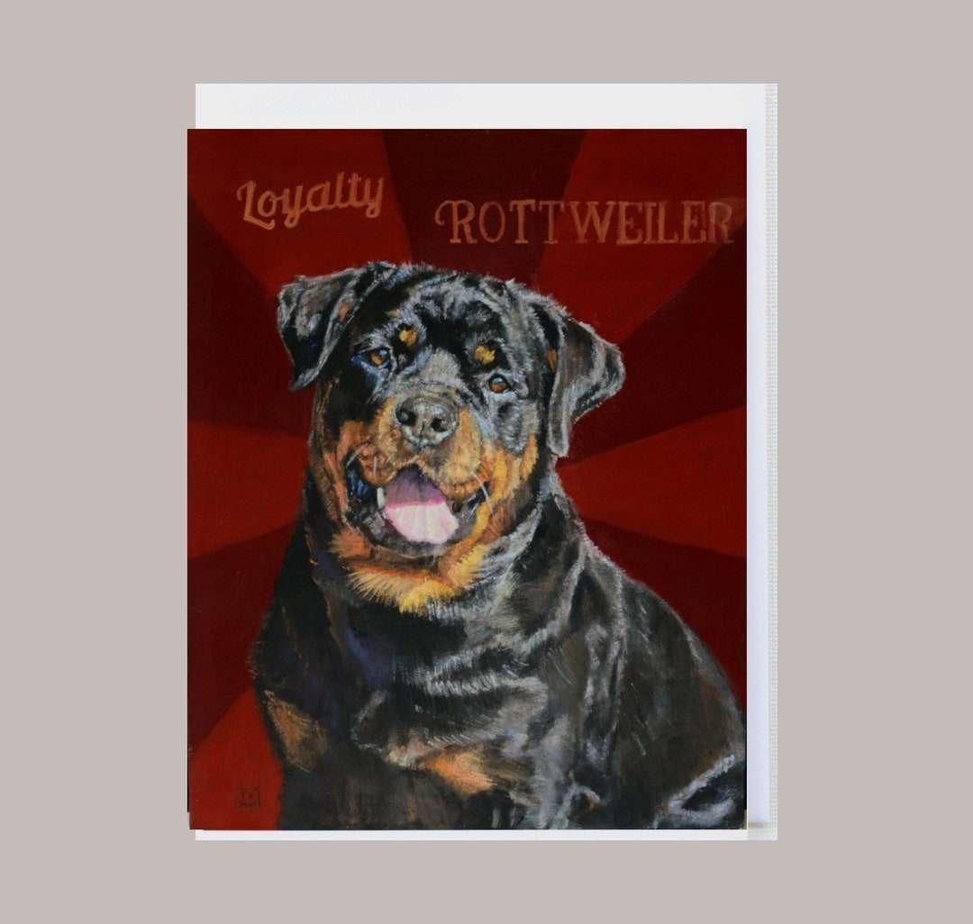 Rottweiler Dog Greeting Card, Rottie Birthday Card Blank Inside, Dog ...