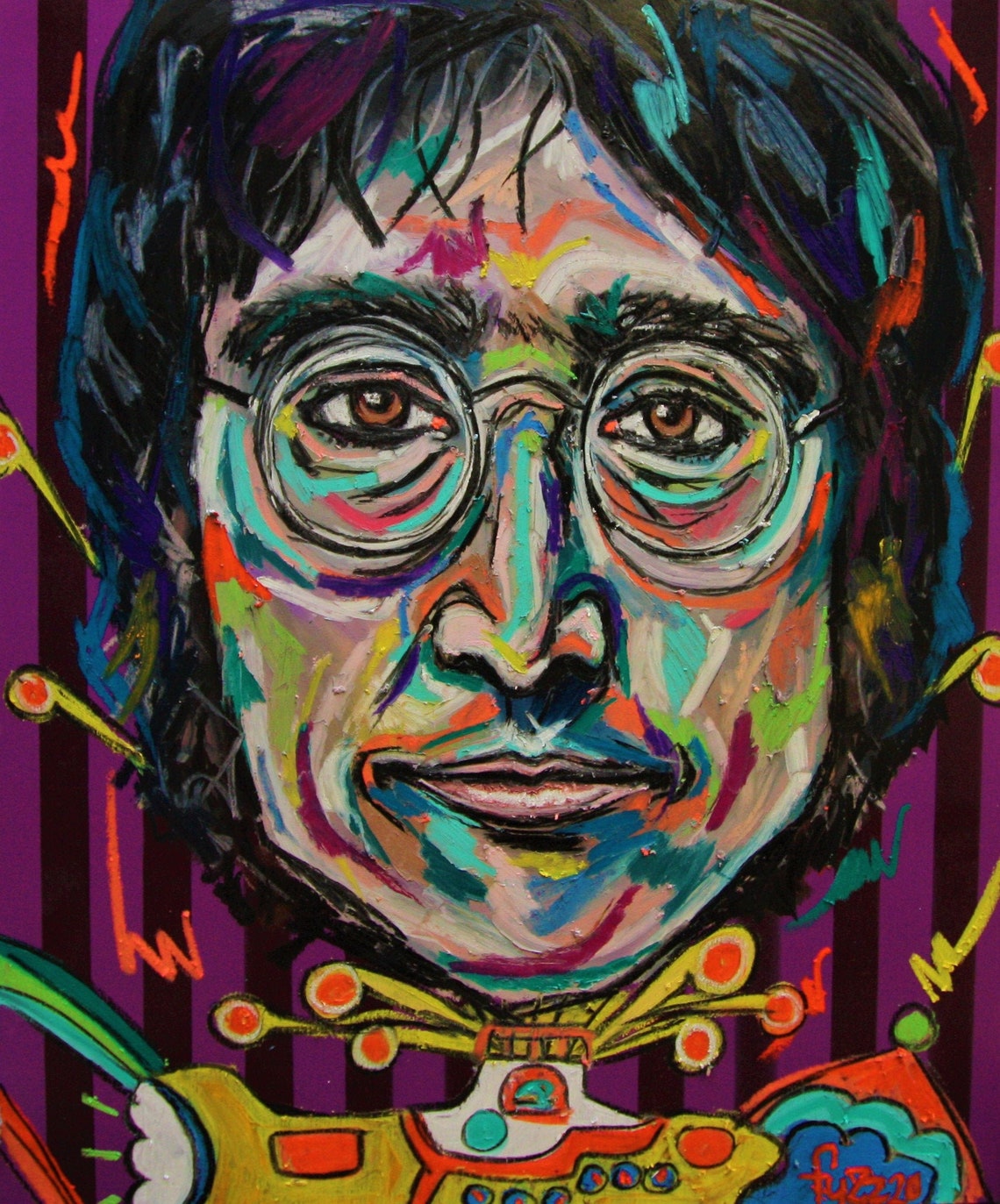 John Lennon, His Yellow Submarine, the Beatles Artist Print, the ...