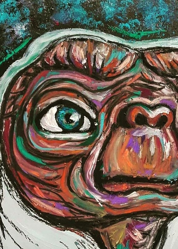 E.T. - Artist Print, Retro Movie Art, 80s Nostalgic Movie Art, Kids ...