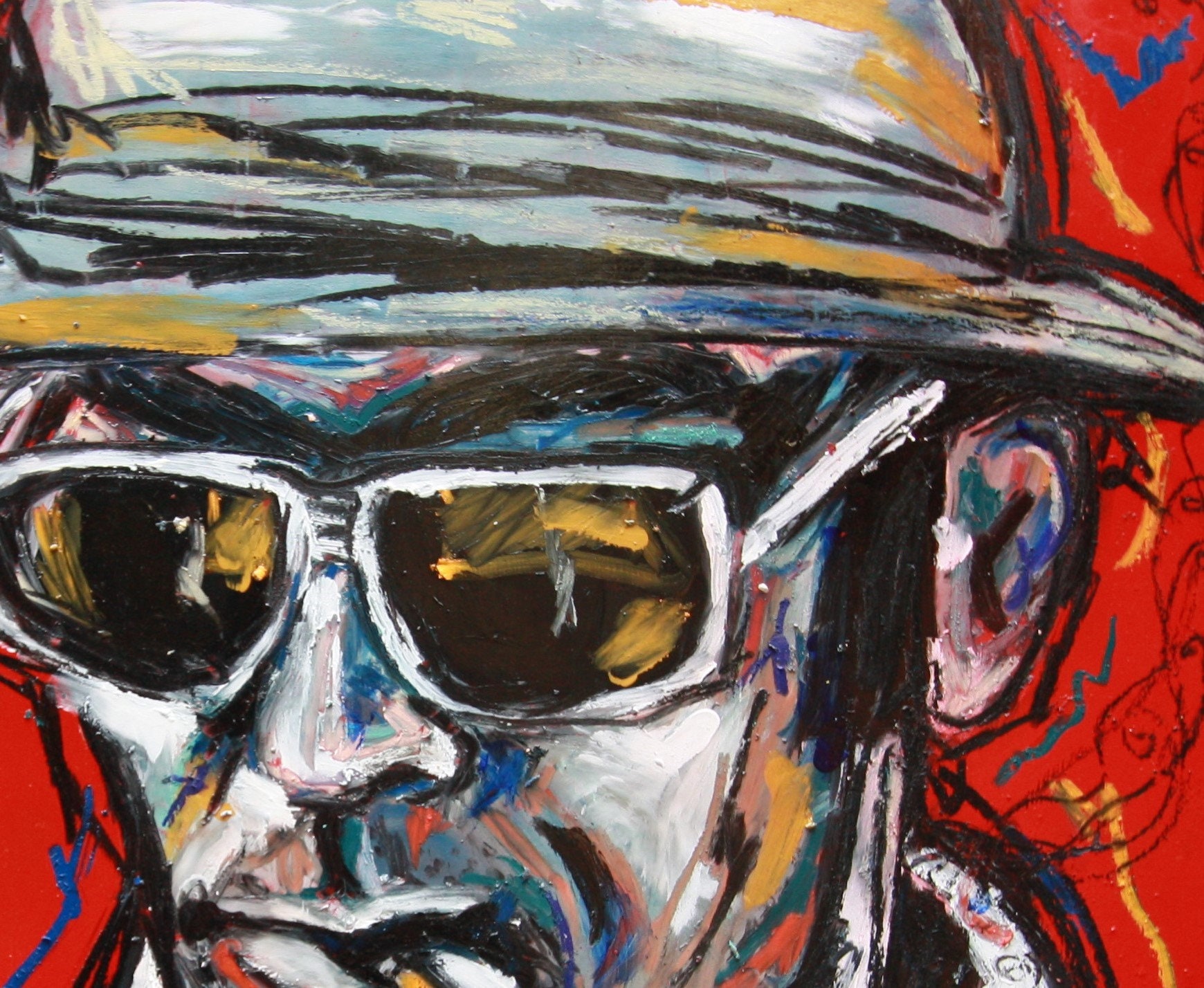 Hunter S. Thompson Art Print – Surrealist Portrait, Ralph Steadman ...