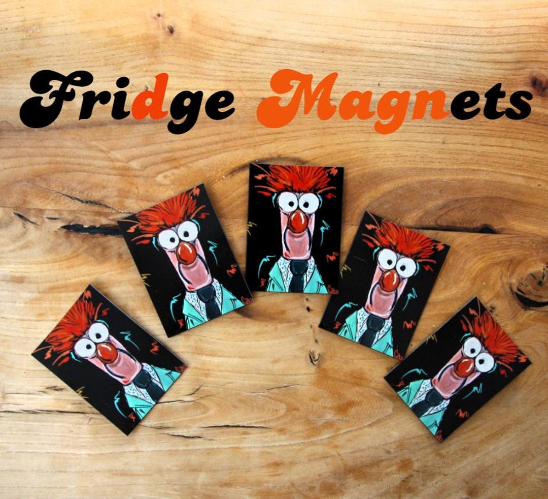 Handmade Fridge Magnets, the Muppets Magnets, Jim Henson, Beaker Magnet ...