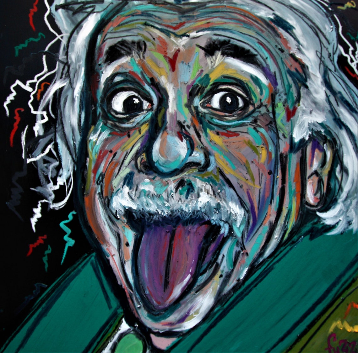 Albert Einstein Artist Print Pop Art Expressionist Print - Etsy Polska
