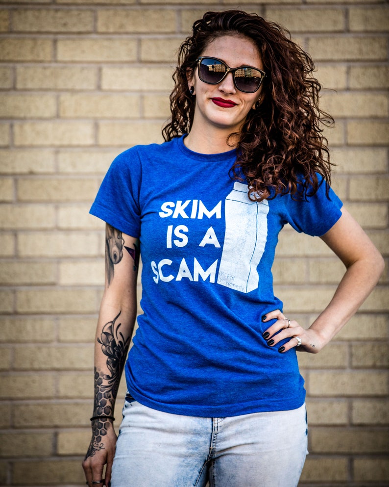 Hand Printed skim is a Scam T-shirt - Etsy