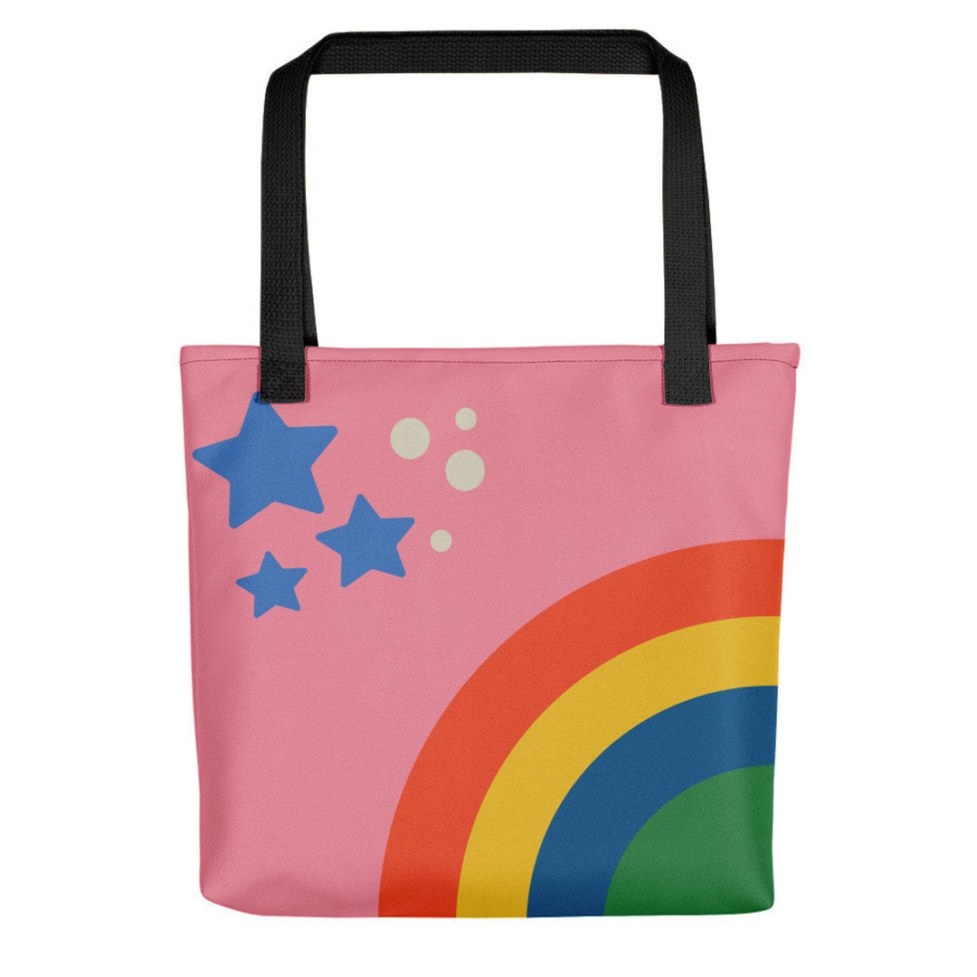 Retro Rainbow, Stars, and Bubbles Tote Bag - Etsy