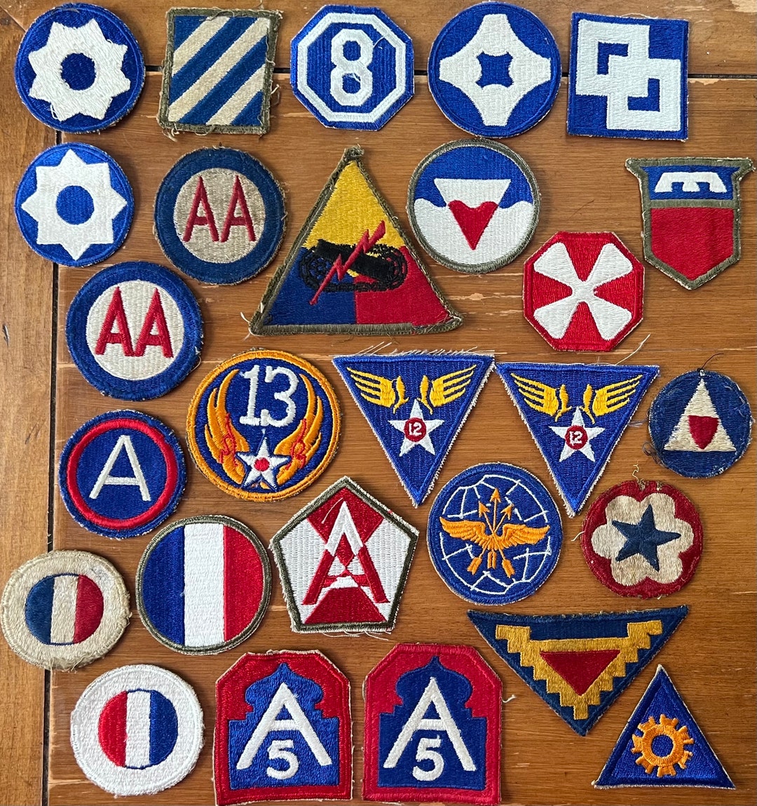 MILITARY PATCHES Lot of 27 WW2 Patches Army Infantry Division Air Corps ...