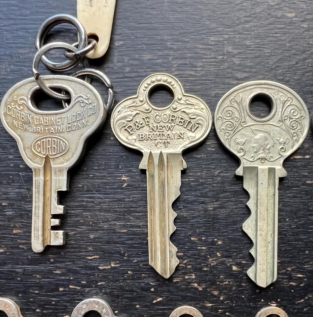 Antique Corbin Keys Lot of 17 — P&F Corbin Cabinet Lock Co. New Britain ...