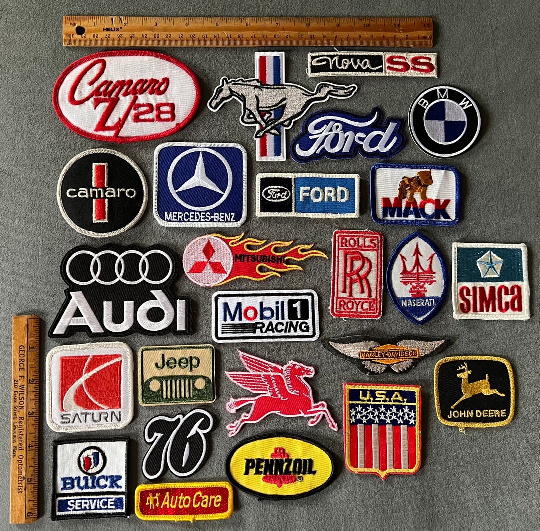 Vintage Auto PATCHES 25 Patches Cars Racing Harley Motorcycle Oil Gas ...