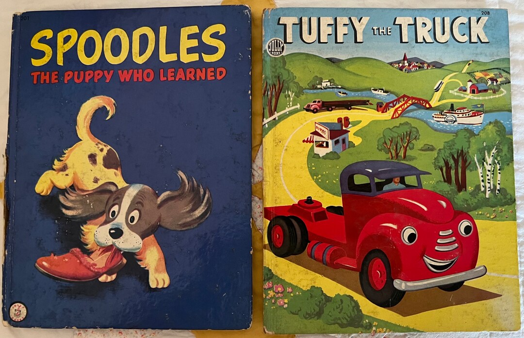 Vintage Jolly Books 1952 SPOODLES the Puppy Who Learned & TUFFY the ...