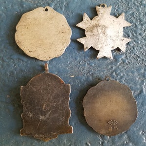 YMCA 4 1910s MEDALS YMCA Award Medallion Trophy Silver Metal Pewter ...