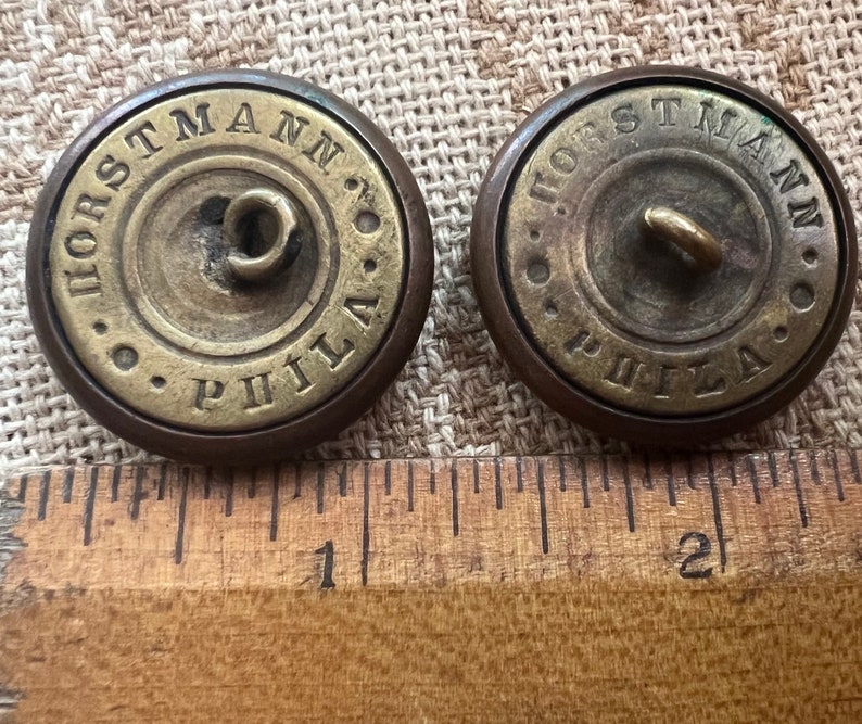 MILITARY BUTTONS 2 Pre WWI Great Seal Uniform Button Bronze No Rim ...