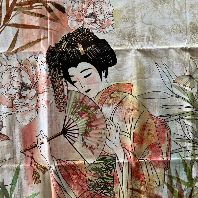 Asian Print Fabric - Etsy