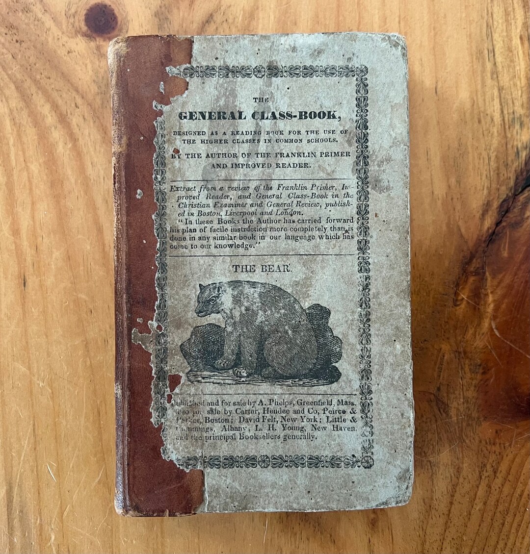 1833 School Book "the General Class-book" Lessons in Prose Verse ...