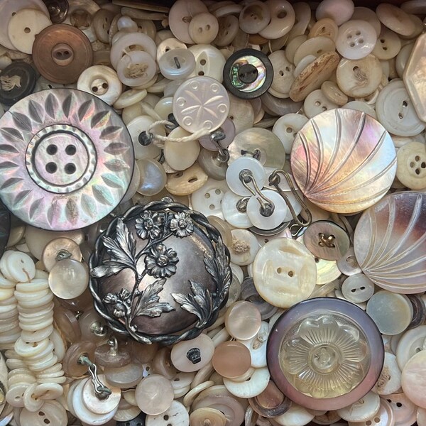 Antique Mother of Pearl Buttons - Etsy