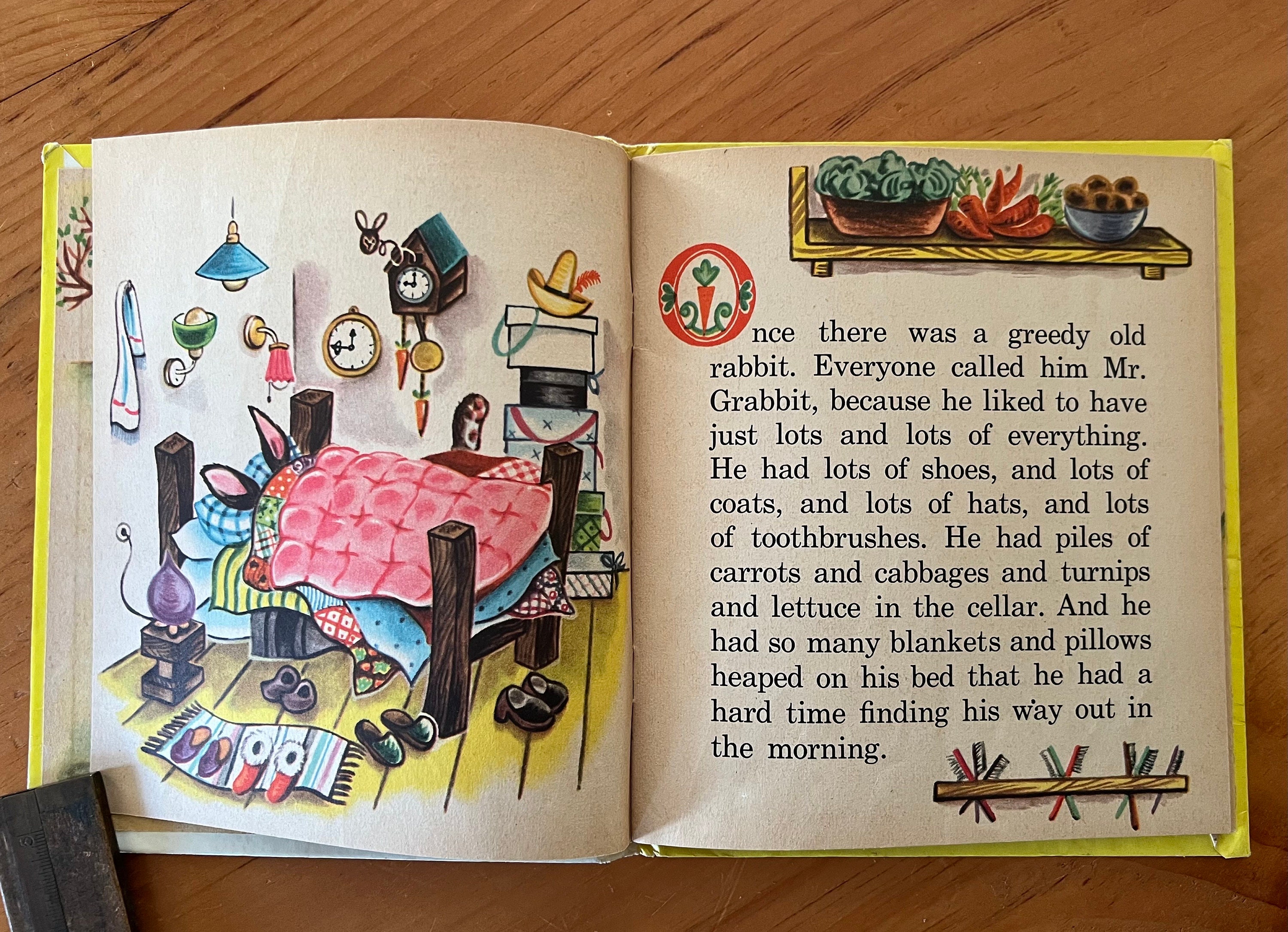 Vintage MR. GRABBIT 1952 Scarce Yellow First Edition Virginia Hoff Tell ...