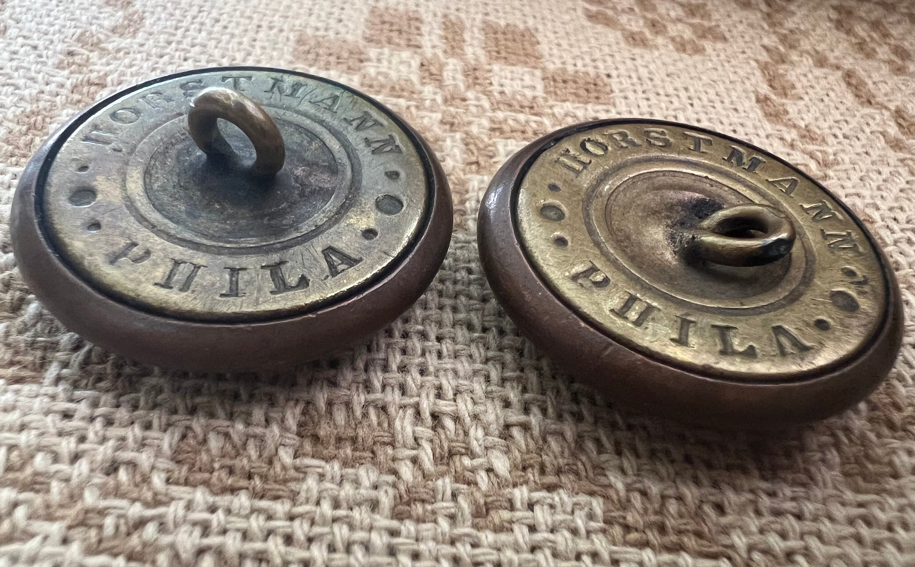 MILITARY BUTTONS 2 Pre WWI Great Seal Uniform Button Bronze No Rim ...